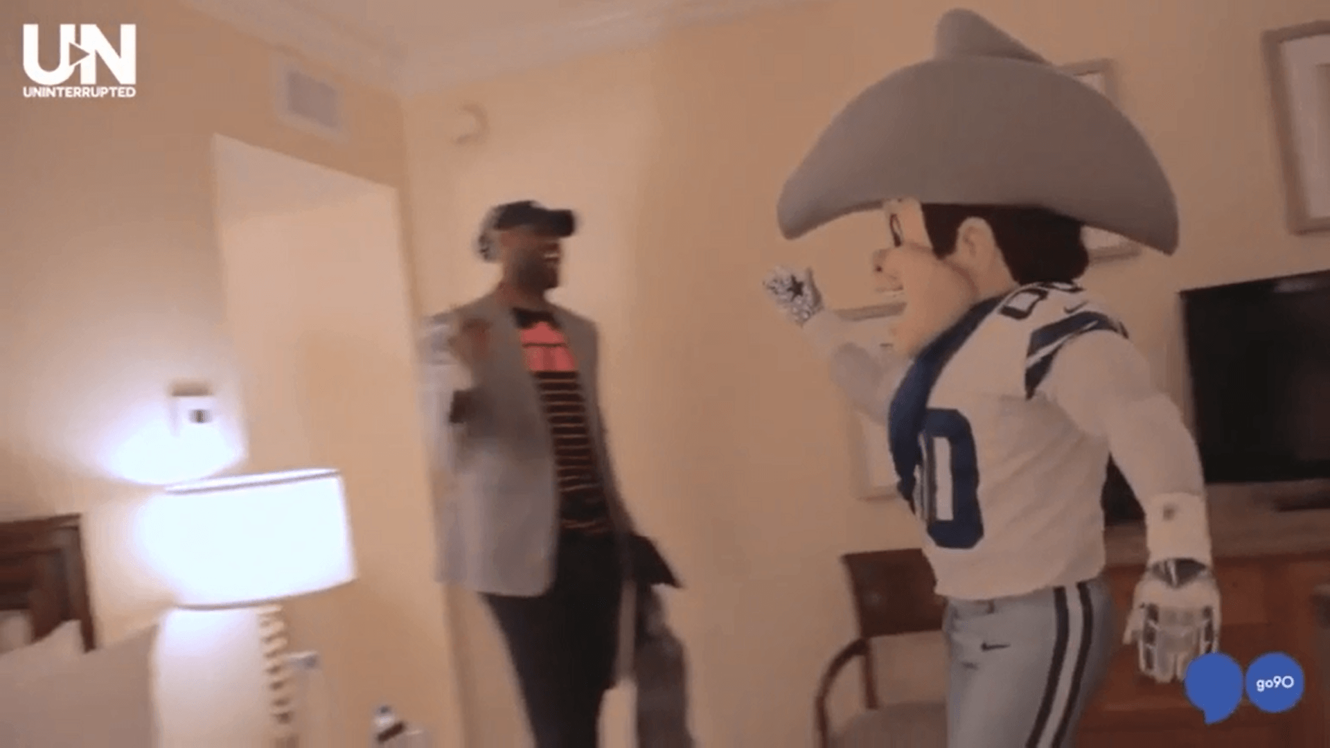 VIDEO: LeBron James Gets Surprised By Dallas Cowboys' Mascot In His ... VIDEO: LeBron James Gets Surprised By Dallas Cowboys' Mascot In His ...