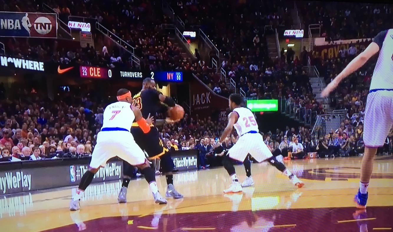 LeBron James with the flashy dish to J.R. Smith