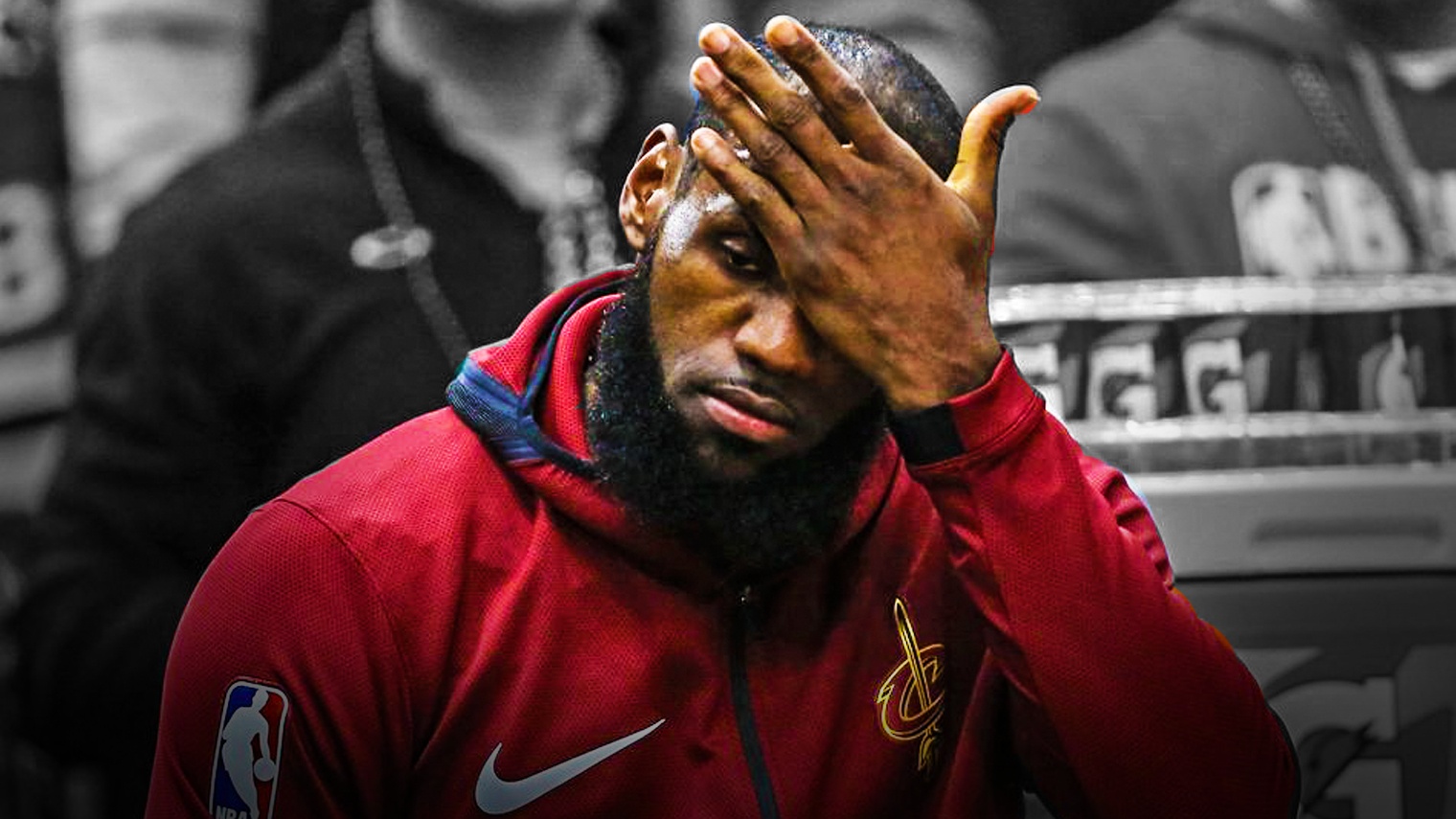Cavs video: LeBron James buries himself, makes stressed gesture on court Cavs video: LeBron James buries himself, makes stressed gesture on court