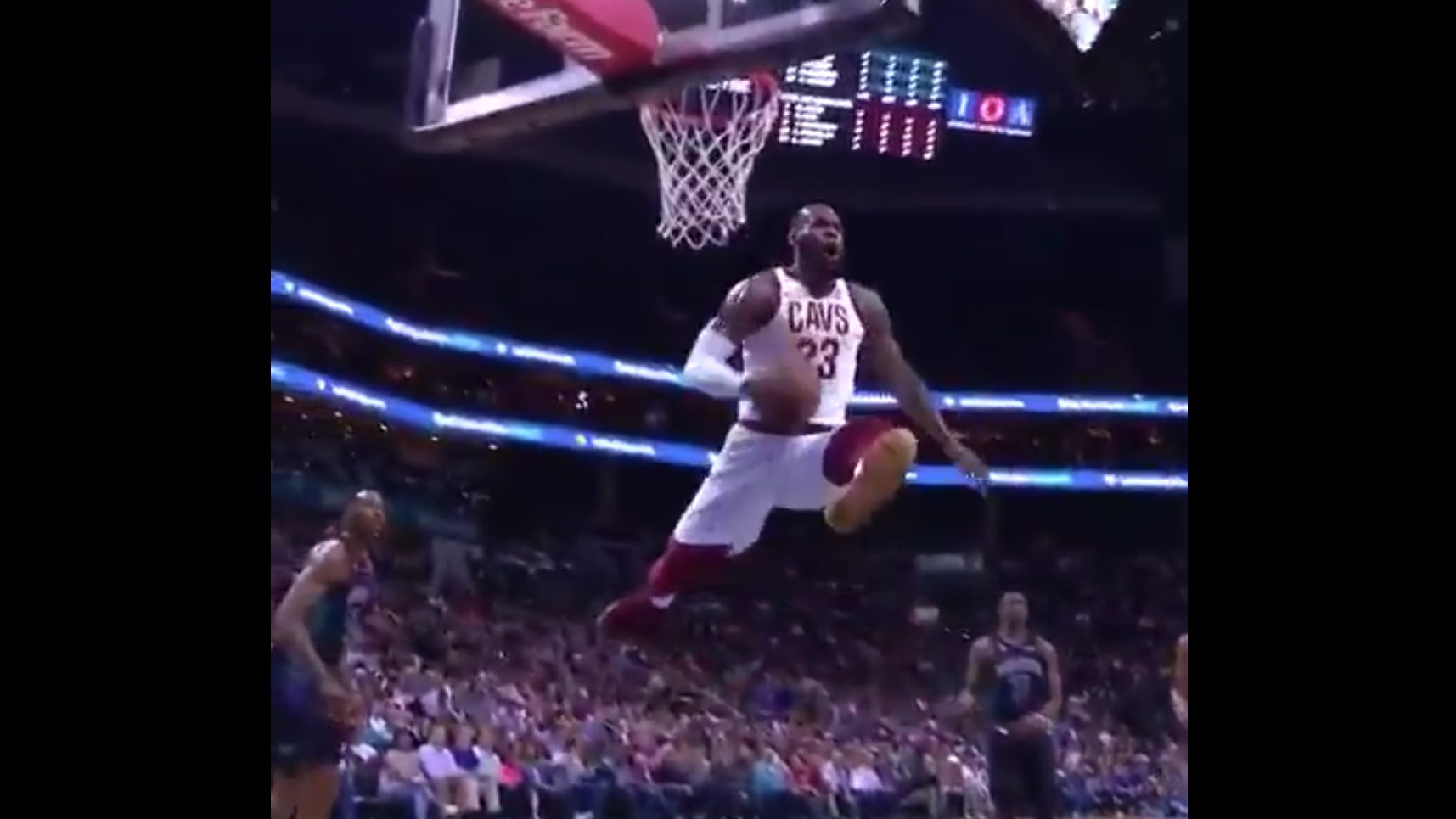 Video: LeBron James freaks out after Hornets player hits him below the belt